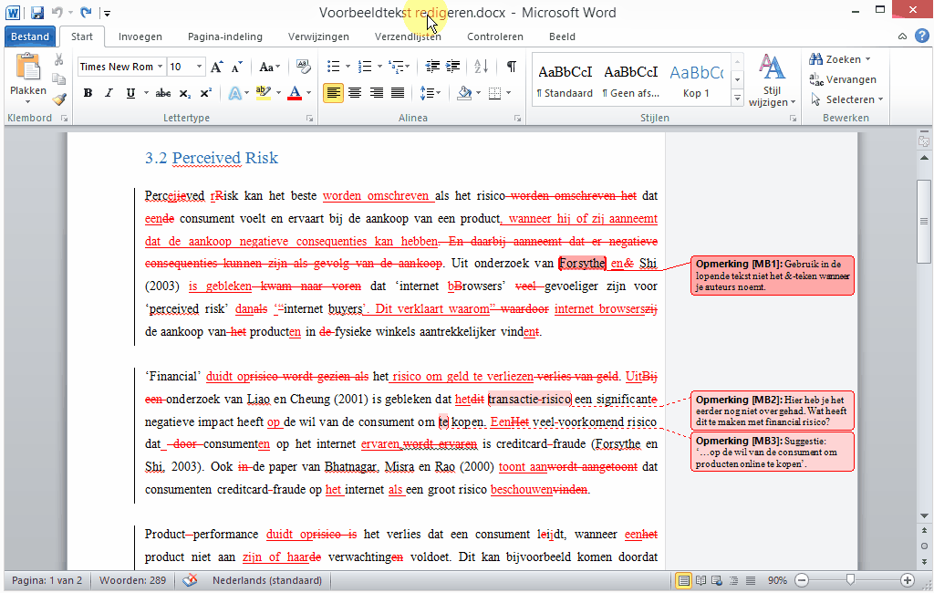 Wijzigingen bijhouden en opmerkingen in Word