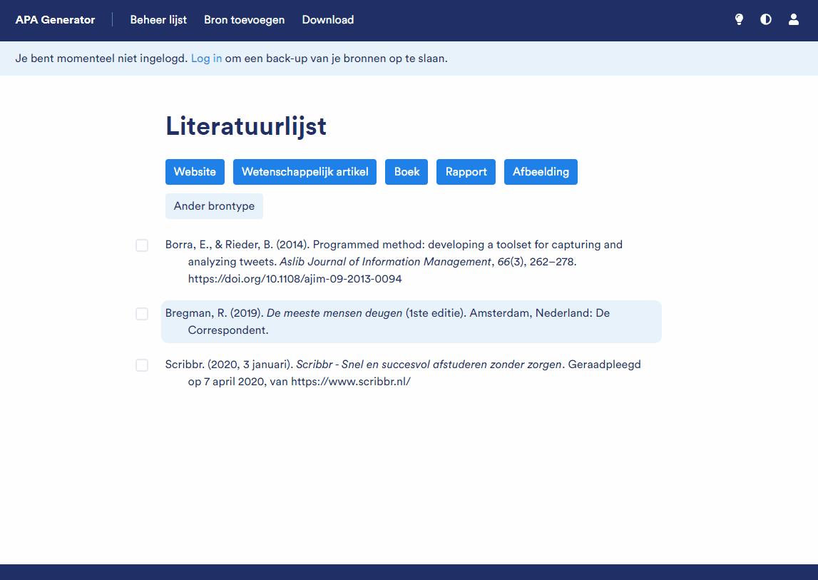 Makkelijk en snel bronvermeldingen genereren | APA-stijl | MLA-stijl